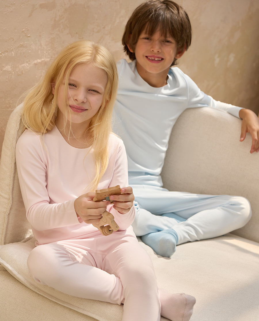 Aimer Kids Milk Basic Long John Set For Girls – AÍMER